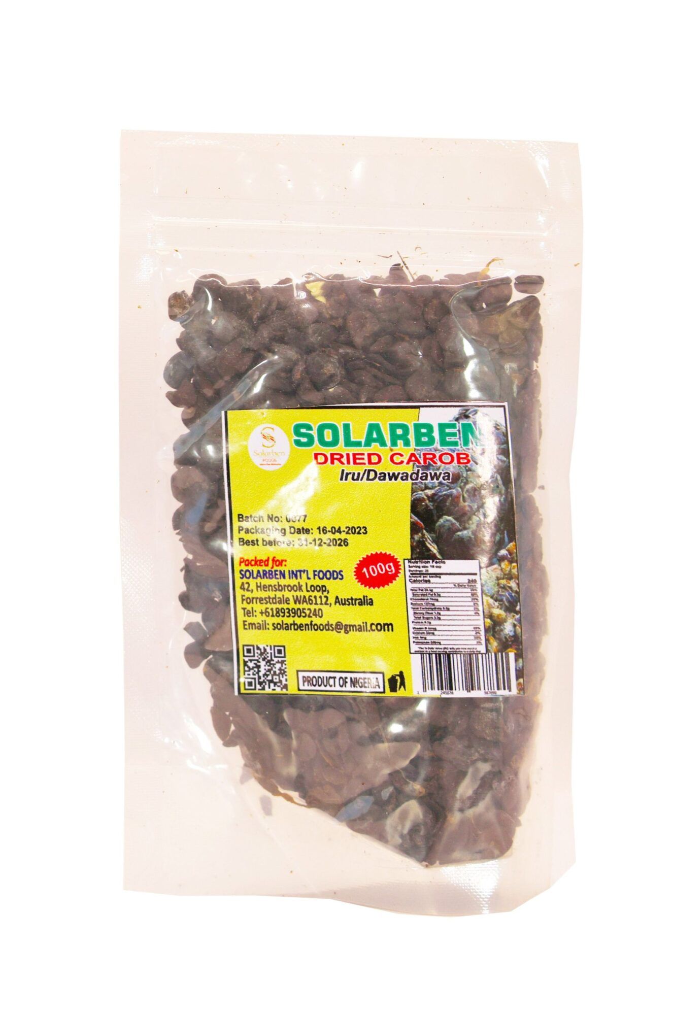 Solarben Carob (Locust beans) 100g - Solarben Foods