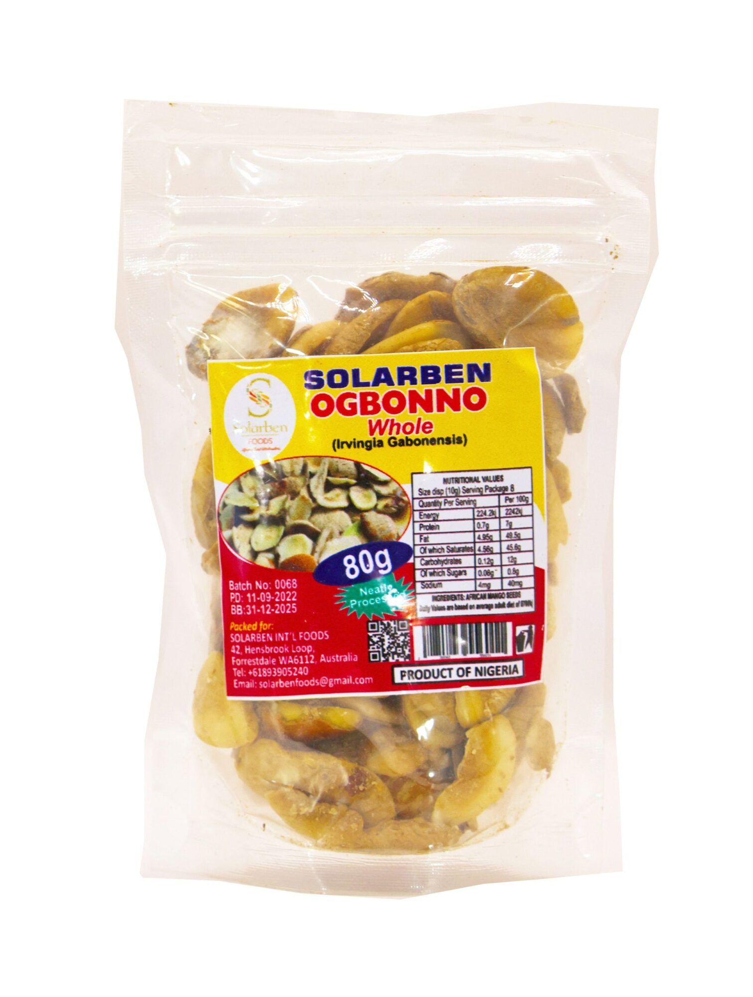 Solarben ogbonno whole 80g - Solarben Foods
